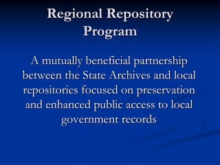 Utah Regional Repository Program | PDF