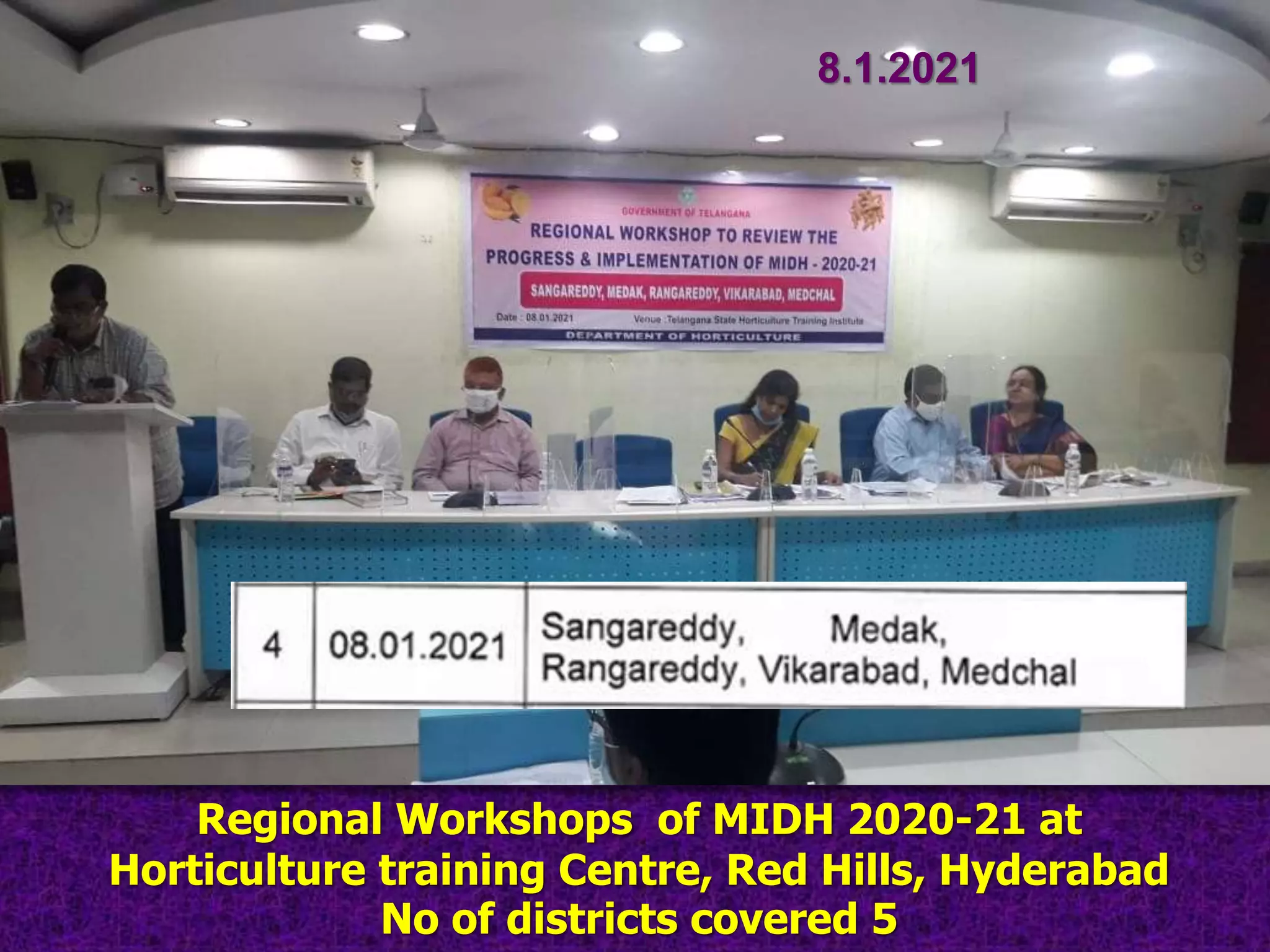 Regional review meetings of MIDH 2020 21 Telangana | PPTX