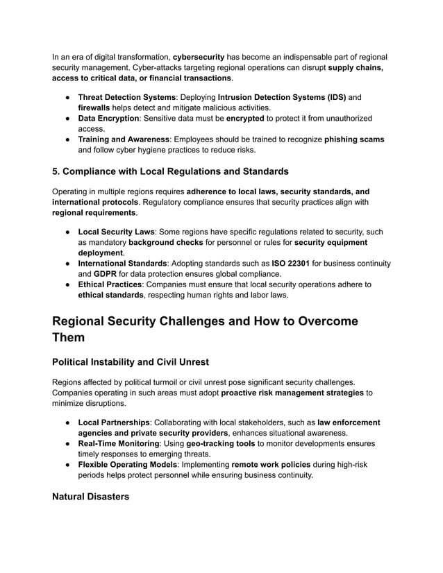 Regional security management.Regional security management | PDF