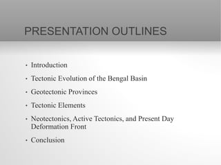 Regional Tectonic Features, Processes and elements. | PPT