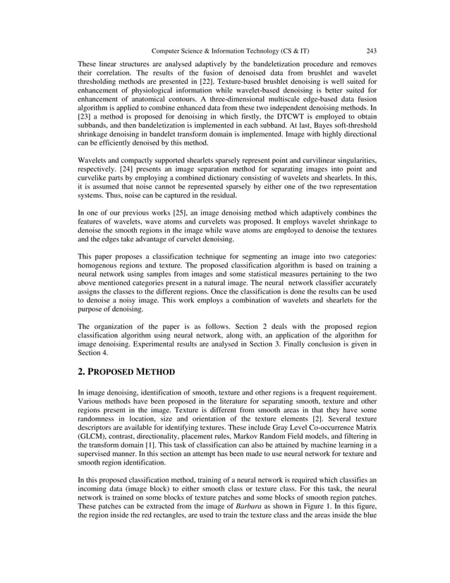 Region Classification Based Image Denoising Using Shearlet And Wavelet Transforms