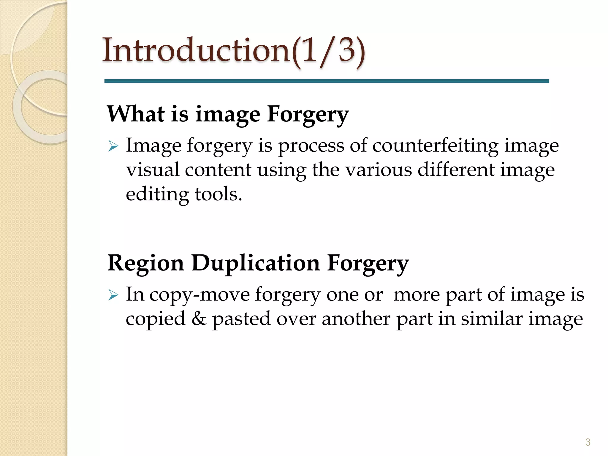 Region Duplication Forgery Detection In Digital Images Ppt