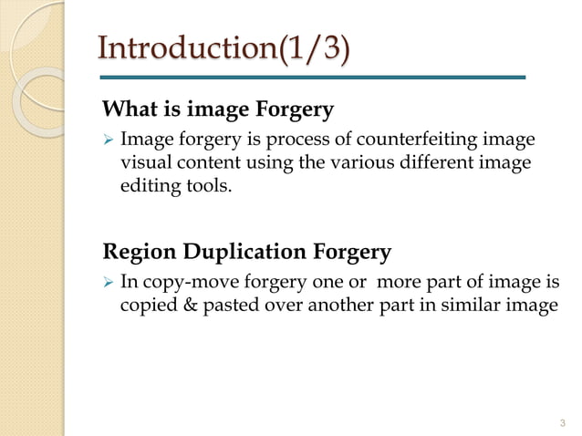 Region Duplication Forgery Detection In Digital Images Ppt
