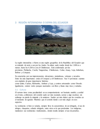 Regiones del ecuador | DOCX