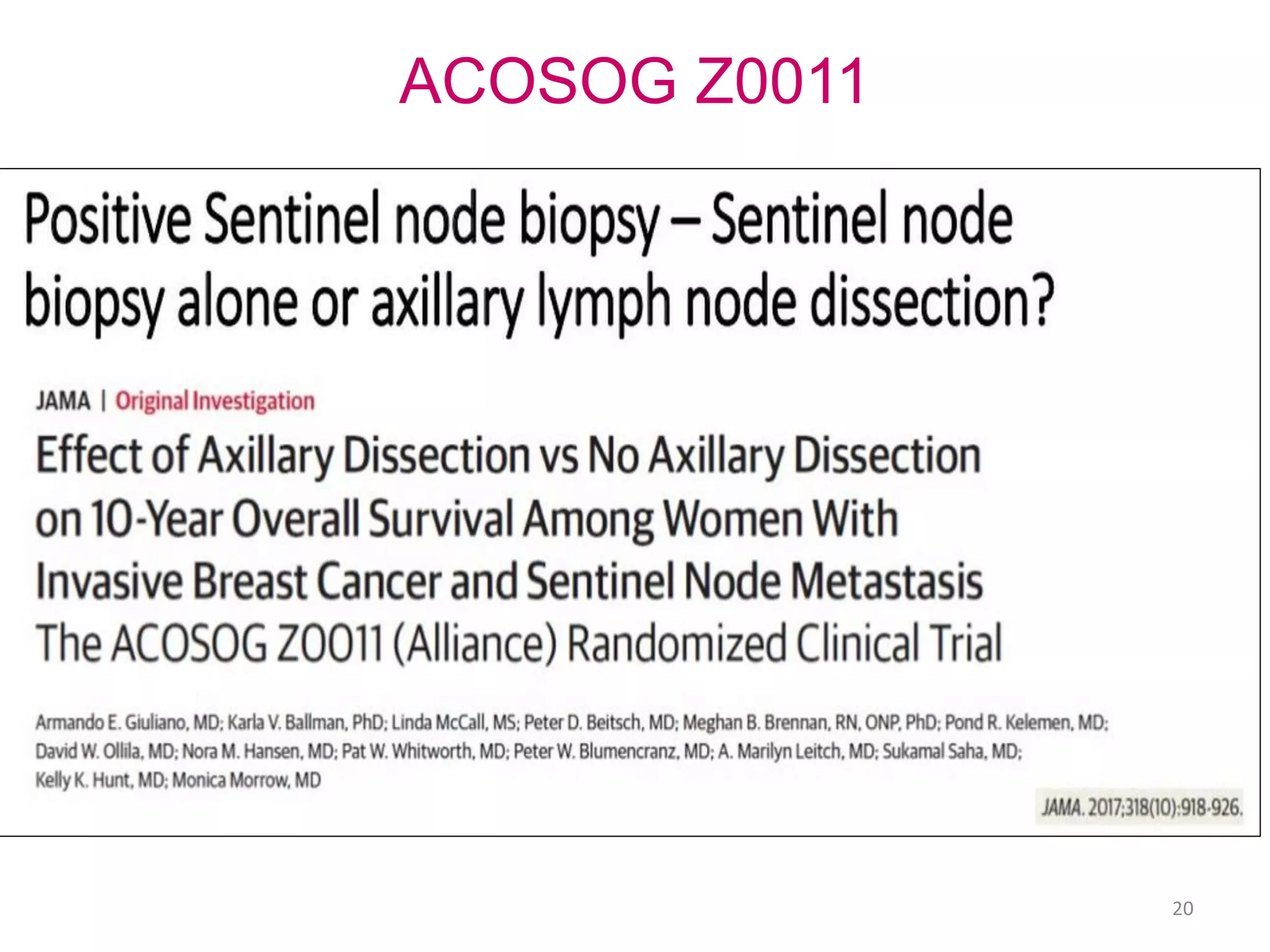 Regional lymph node management in breast cancer | PPTX