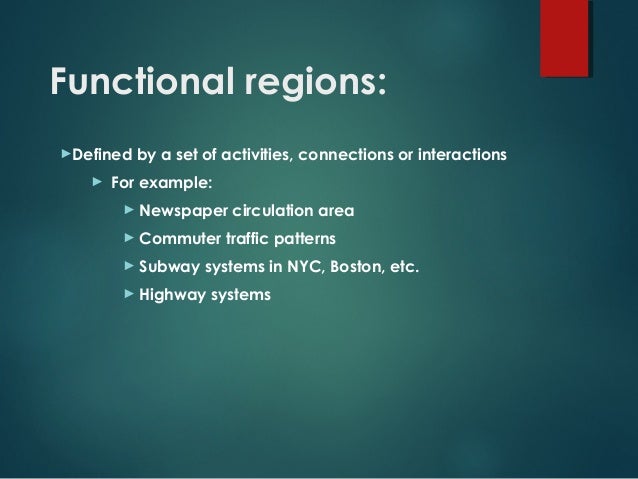 Functional Region Definition