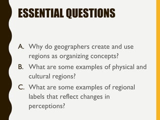 Regions | PPT | Geography | Science
