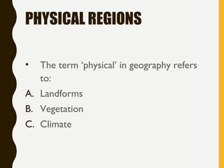 Regions | PPT | Geography | Science