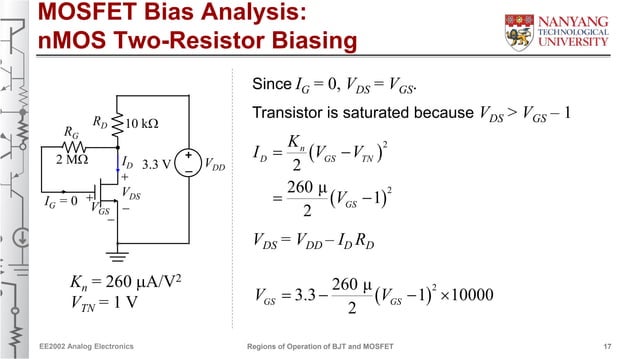 Regions of operation of bjt and mosfet | PDF