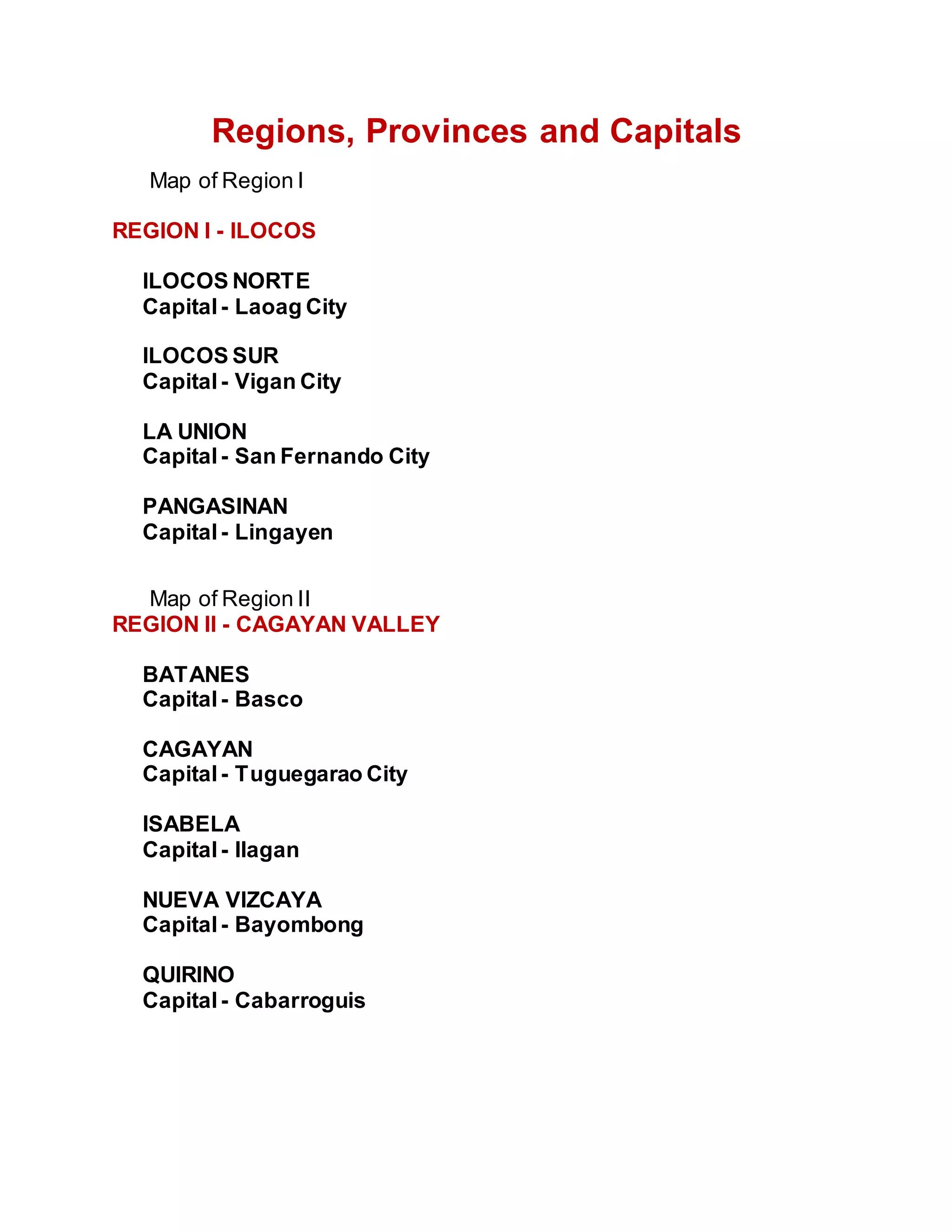 Regions of the philippines | DOCX