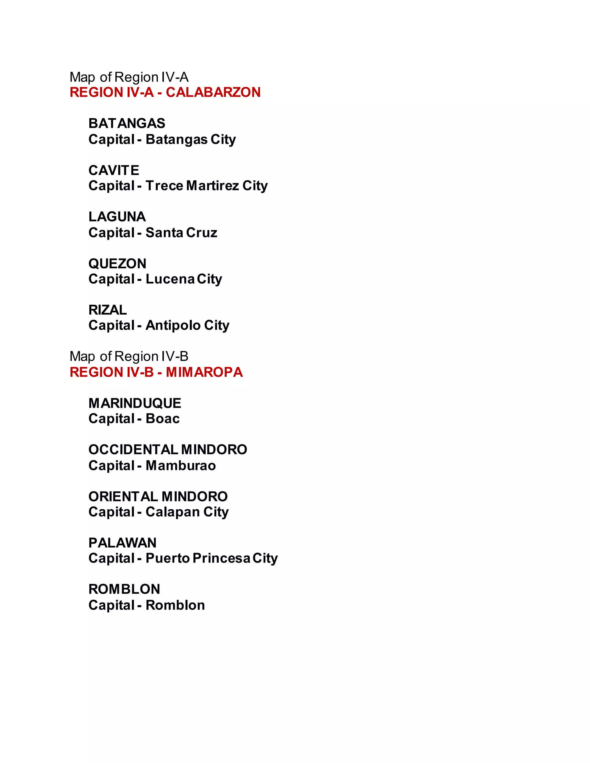 Regions of the philippines | DOCX