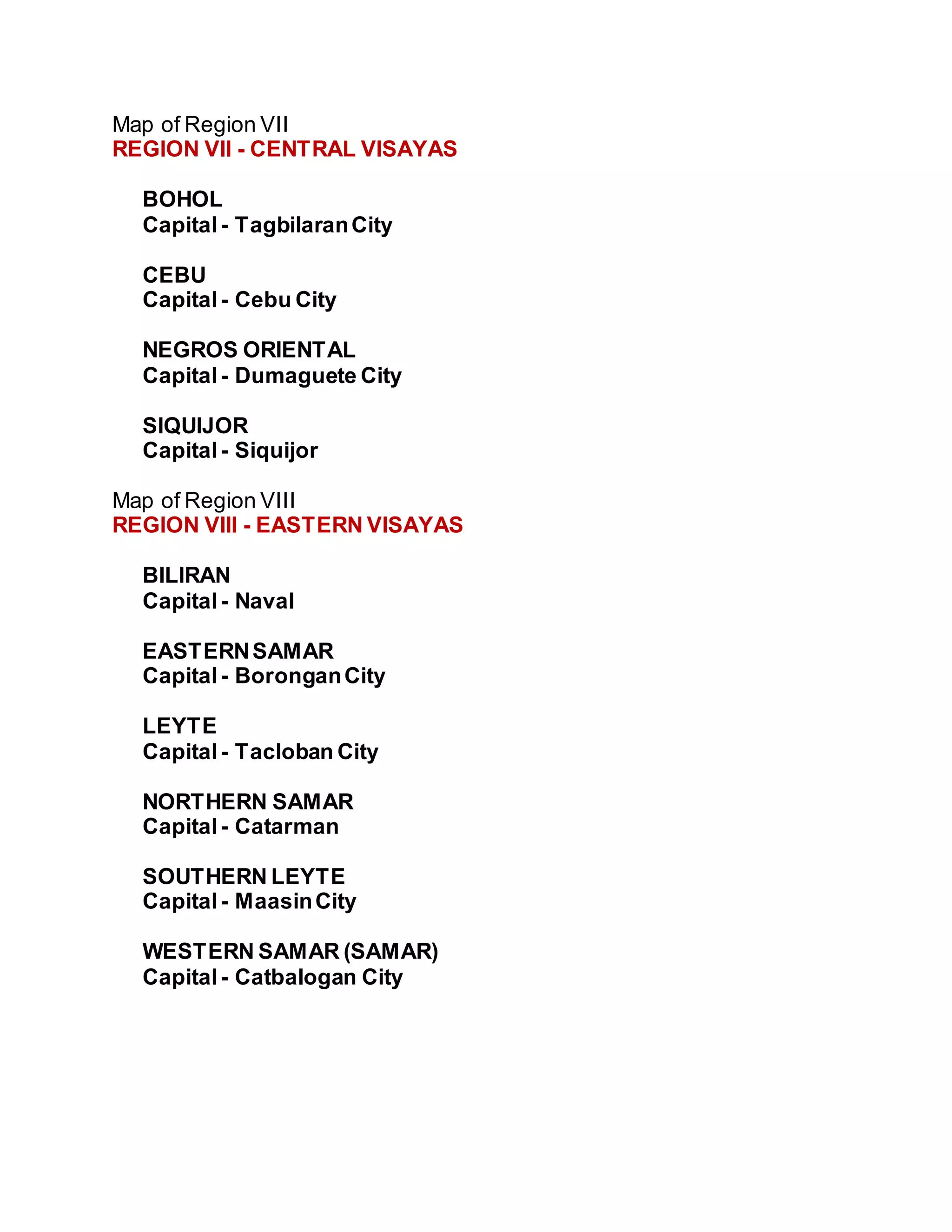 Regions of the philippines | DOCX