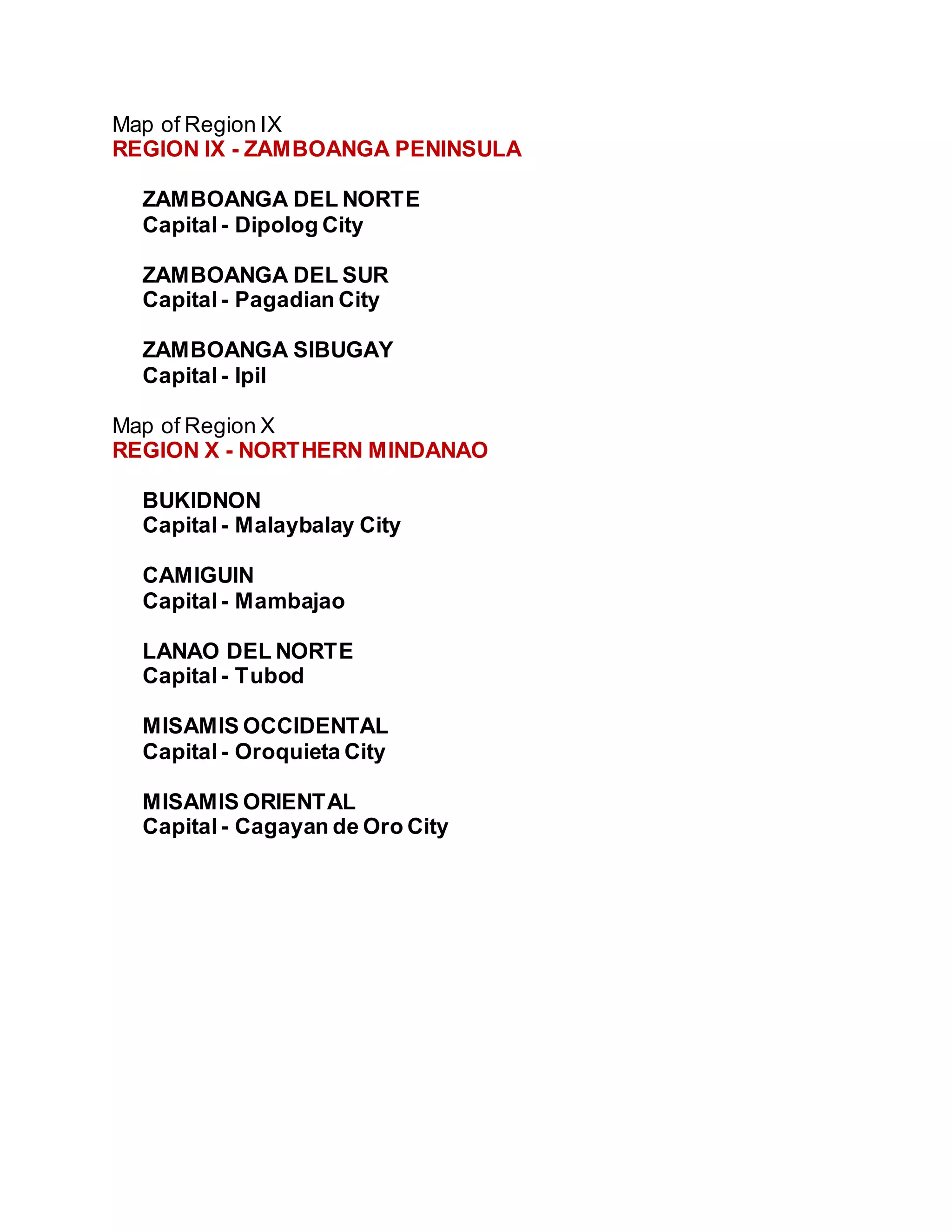 Regions of the philippines | DOCX