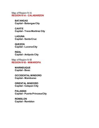 Regions of the philippines | DOCX