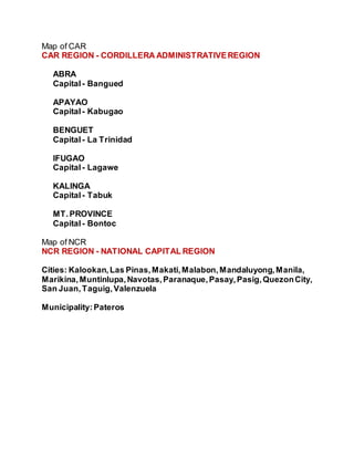 Regions of the philippines | DOCX