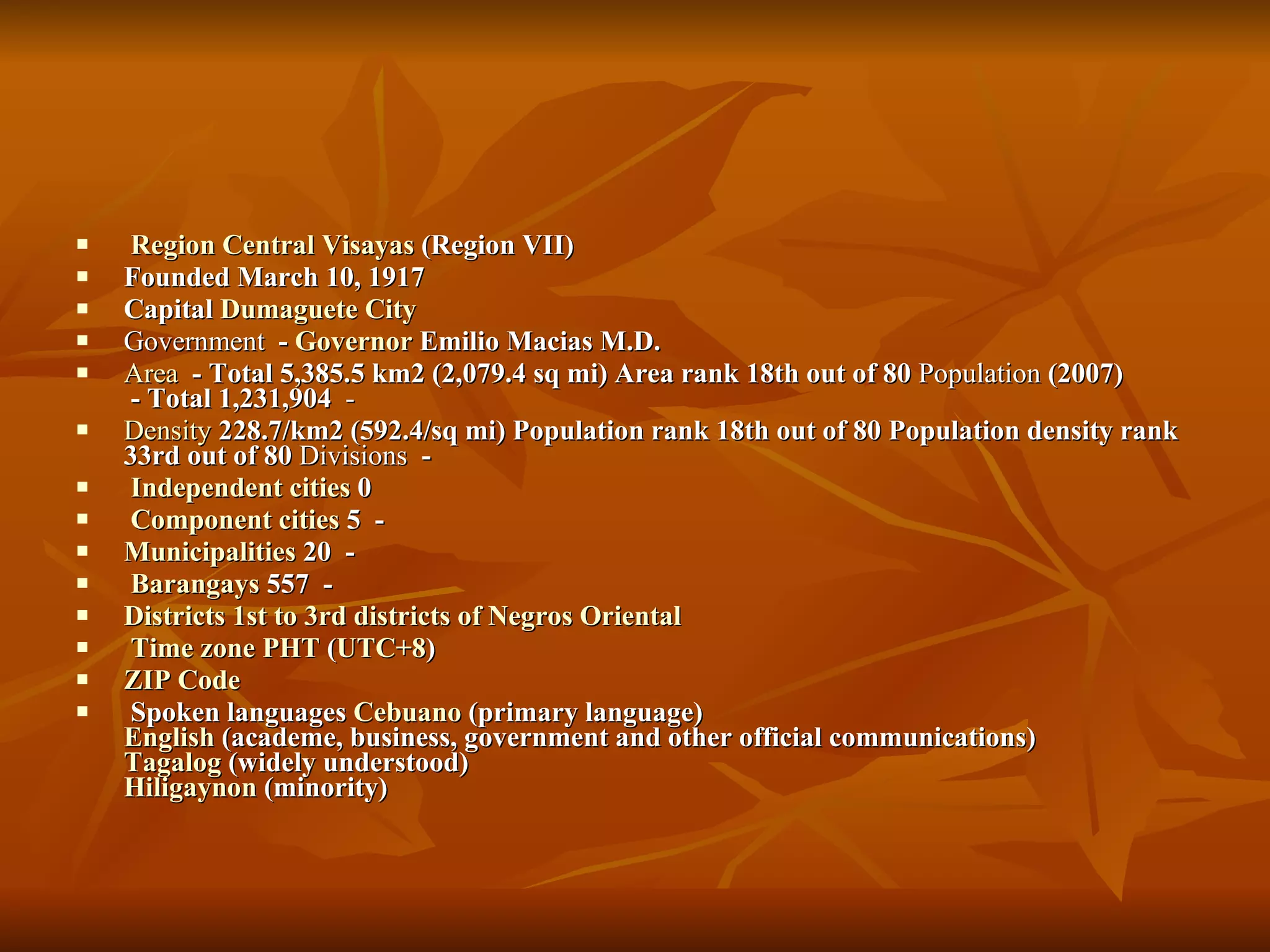 Region vii, central visayas Philippines | PPT