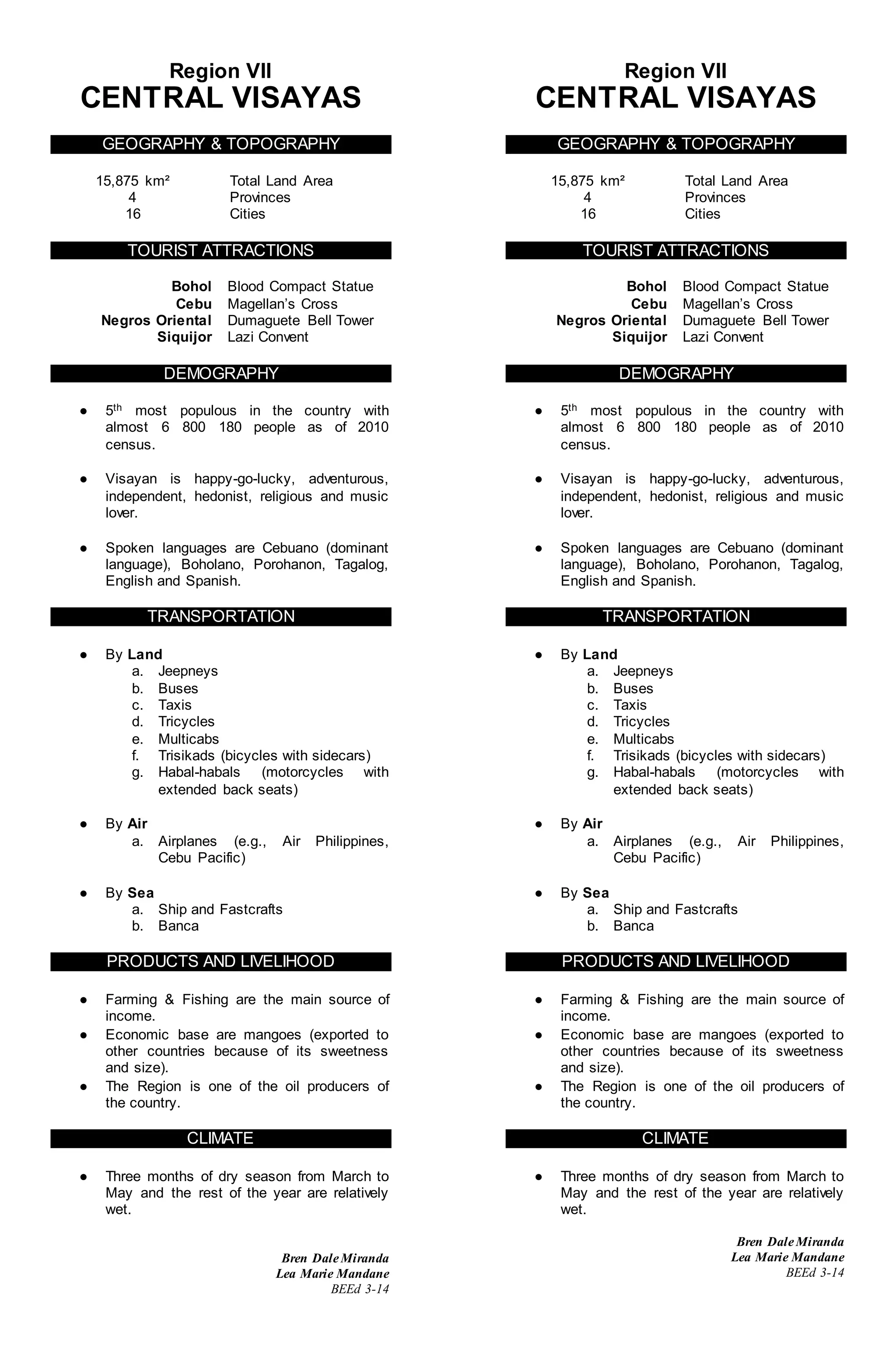 Region VII - Central Visayas | DOCX