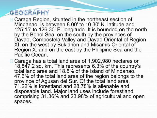 Region xiii (caraga) | PPTX | Geography | Science