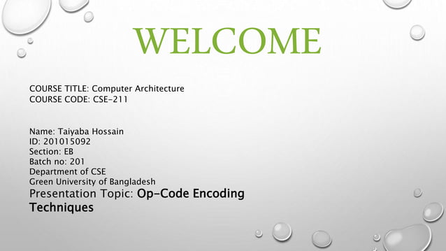 Op-Code Encoding | PPTX