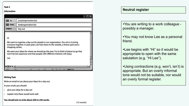FS English Level 2 - March 18, 2023 (Writing: Formal, informal and ...