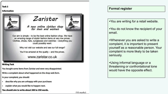 FS English Level 2 - March 18, 2023 (Writing: Formal, informal and ...