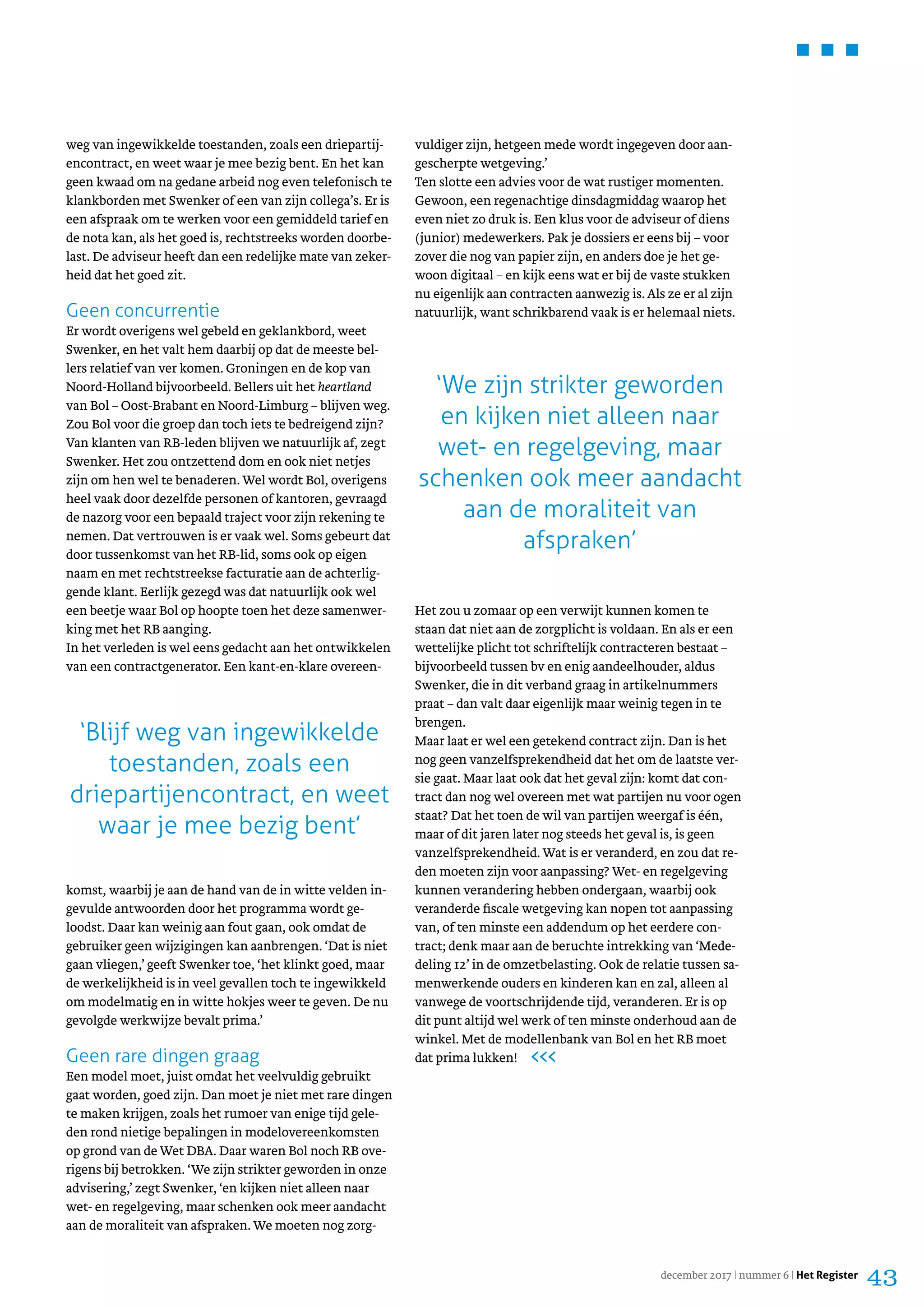 Interview met Maarten Joost Swenkel in Het Register | PDF