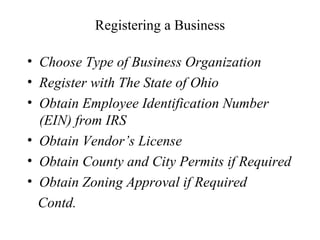 Registering a Business in Ohio | PPT