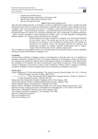 Register and style as distinct and ‘functional’ varieties of language | PDF
