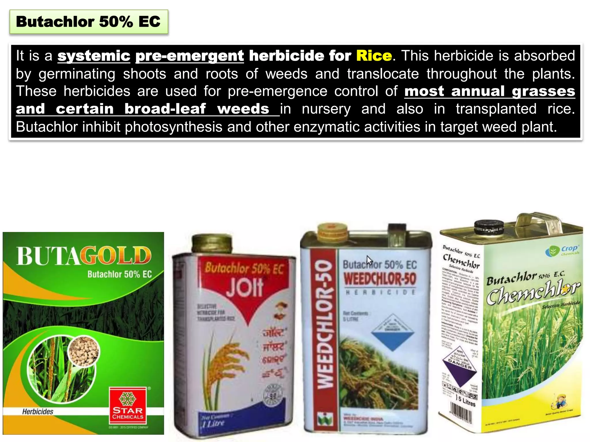 Registered herbicides in india with their commercial formulations | PPTX