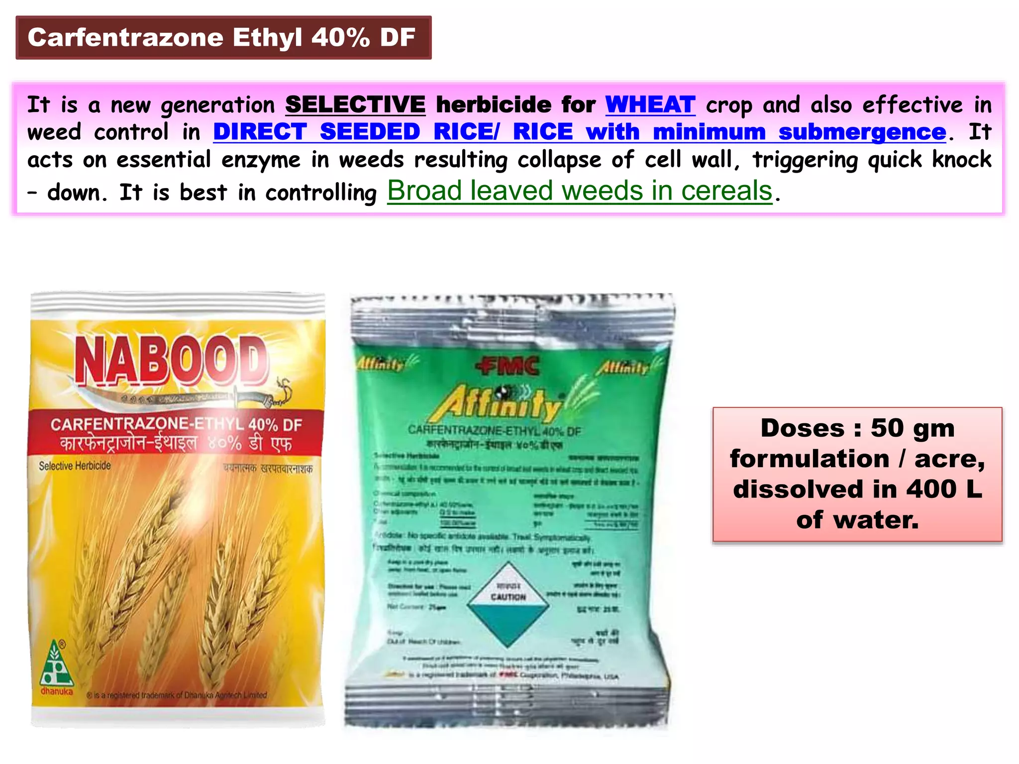 Registered herbicides in india with their commercial formulations | PPTX