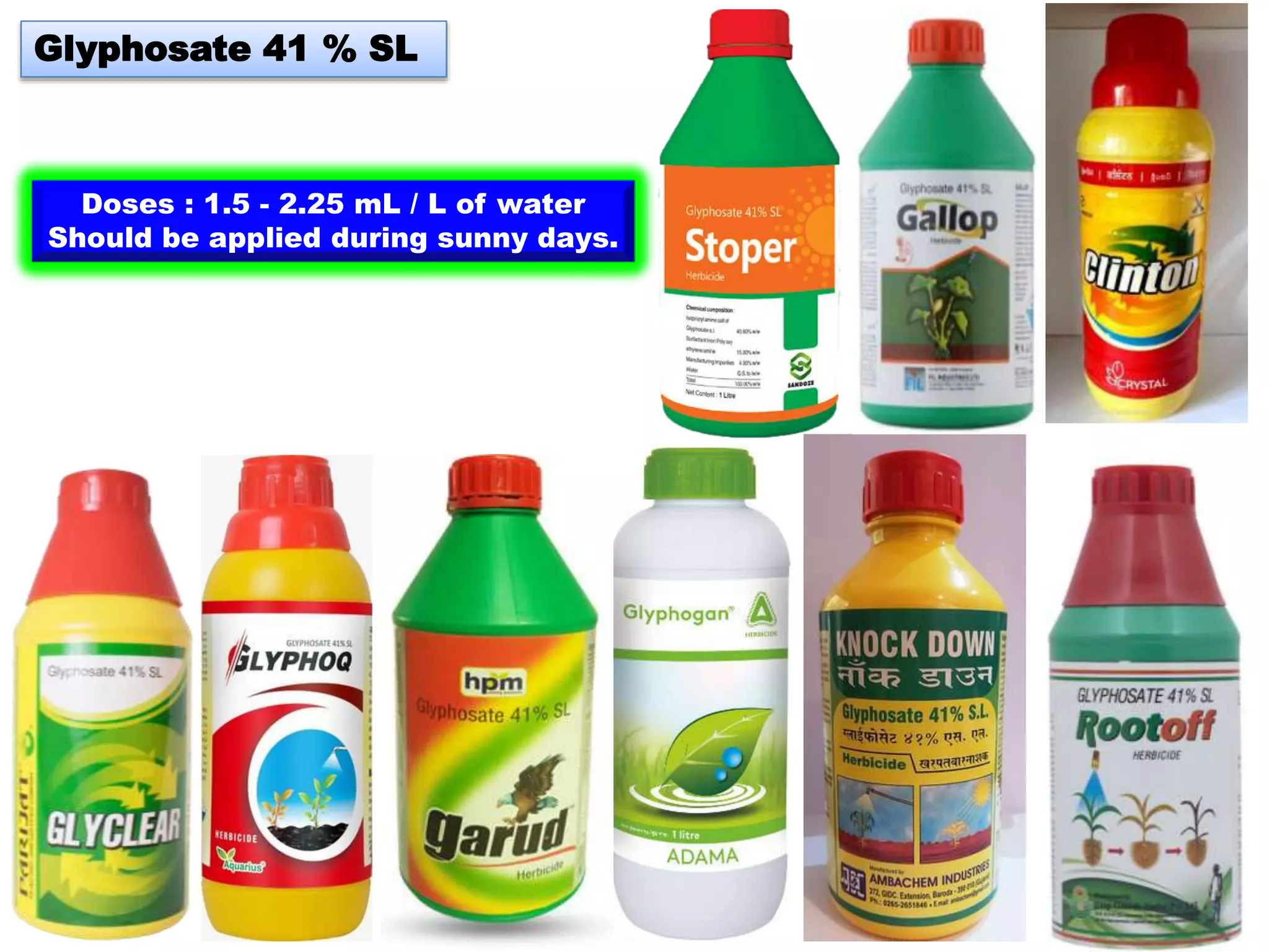 Registered herbicides in india with their commercial formulations ...