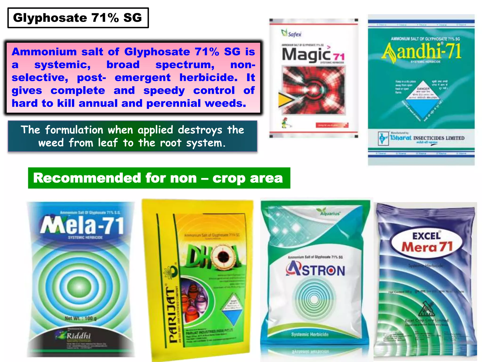 Registered herbicides in india with their commercial formulations | PPTX