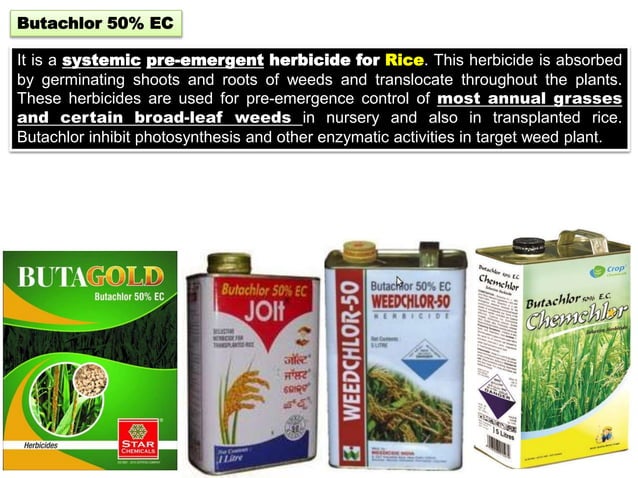 Registered herbicides in india with their commercial formulations ...