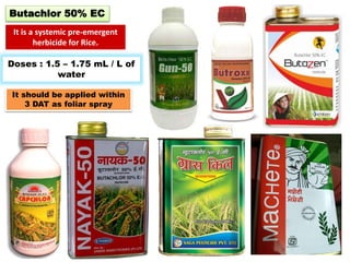 Registered herbicides in india with their commercial formulations | PPTX