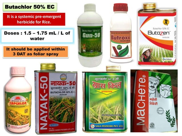 Registered herbicides in india with their commercial formulations ...