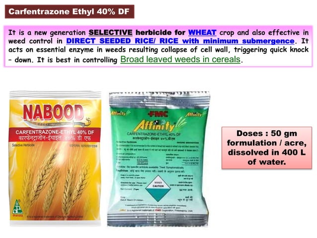 Registered herbicides in india with their commercial formulations ...