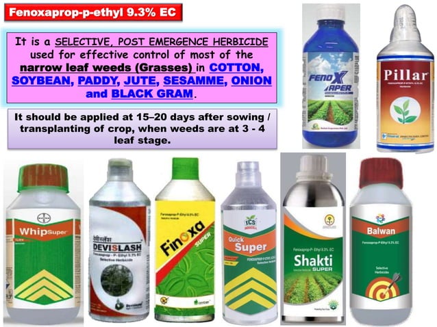 Registered herbicides in india with their commercial formulations ...