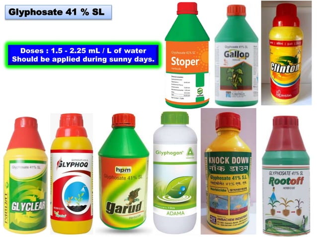 Registered herbicides in india with their commercial formulations ...