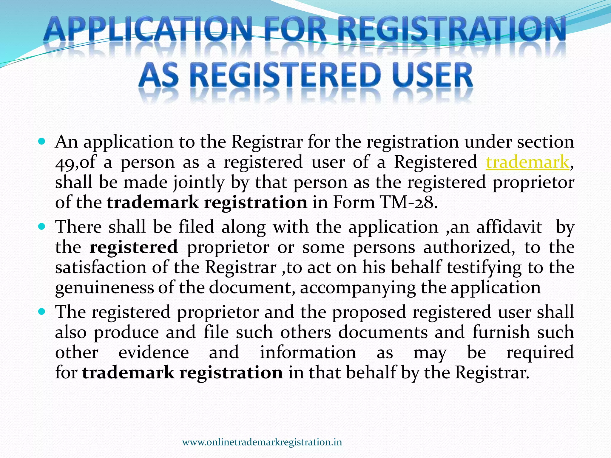 Registered users of trademark | PPT