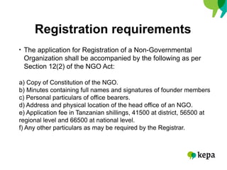 Registering CSOs in Tanzania | PDF