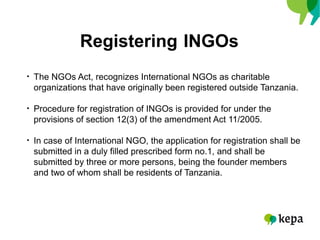 Registering CSOs in Tanzania | PDF