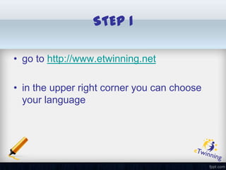 Registering on eTwinning | PPTX