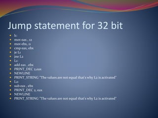 32 bit and 64 bit Register manipulation | PPTX