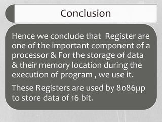 Register Organisation of 8086 Microprocessor | PPTX