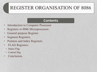 Register Organisation of 8086 Microprocessor | PPTX