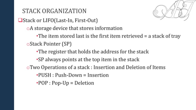 Register organization, stack | PPTX