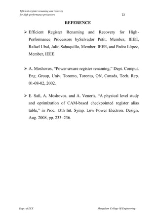 Register renaming technique | PDF