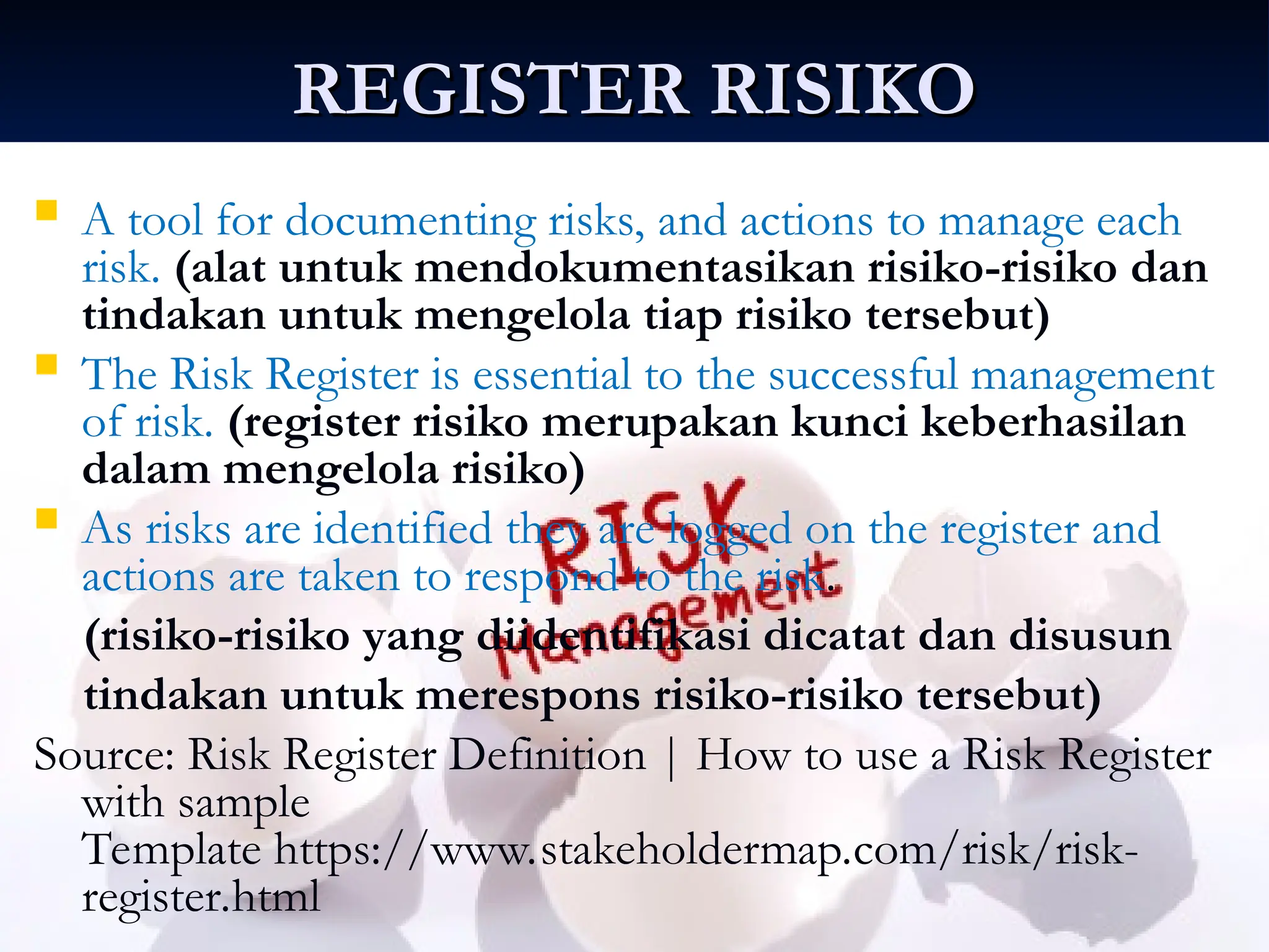 REGISTER RESIKO dan PEMETAAN RESIKO dalam akreditasi.ppt
