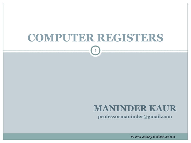 Registers and-common-bus | PPS | Operating Systems | Computer Software and Applications