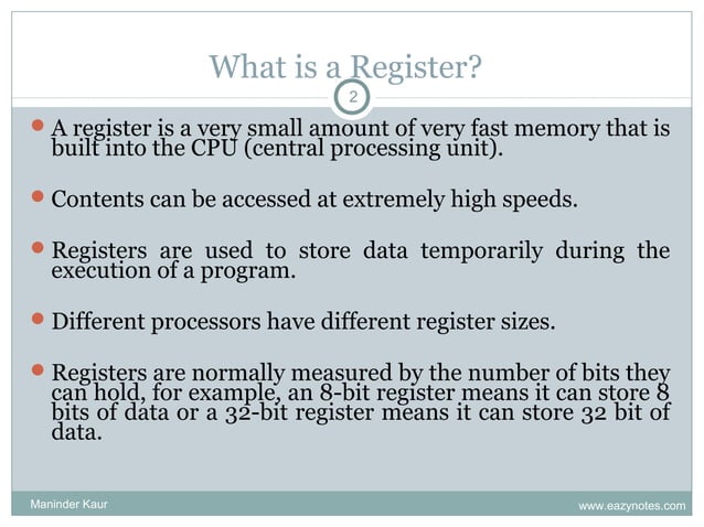 Registers and-common-bus | PPS | Operating Systems | Computer Software and Applications